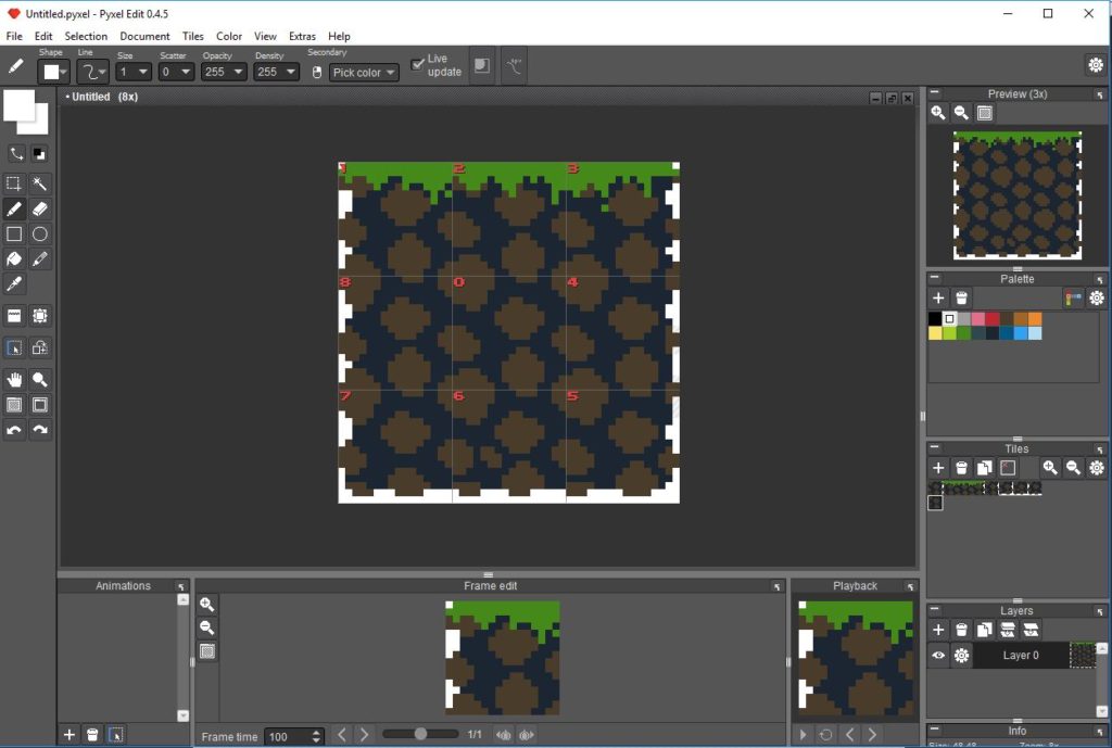Simple tileset in Pyxel Edit - GameDevStash - Game design and development